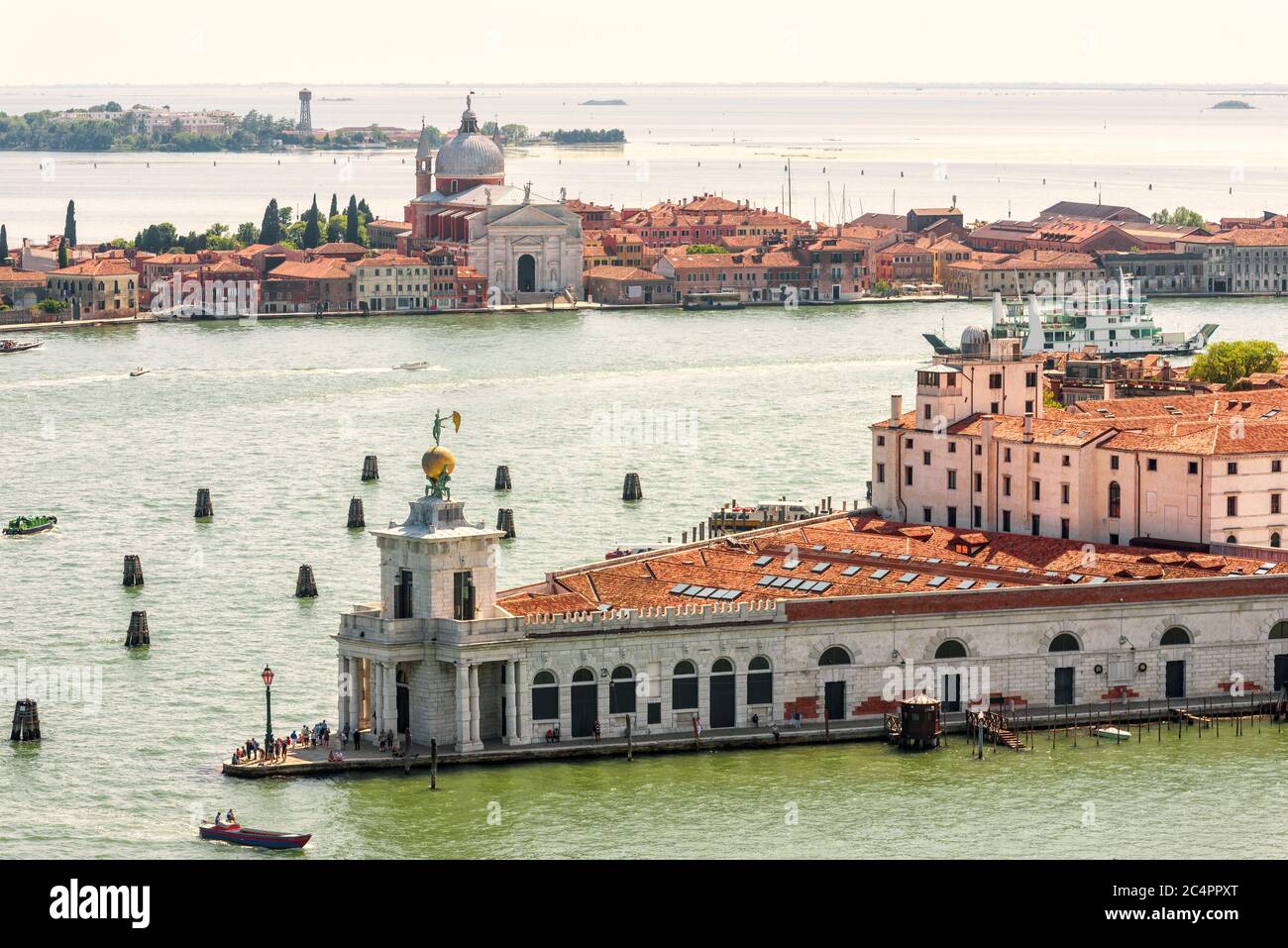 Venice skyline, Italy. Aerial panoramic view of Venice, its lagoon and ...