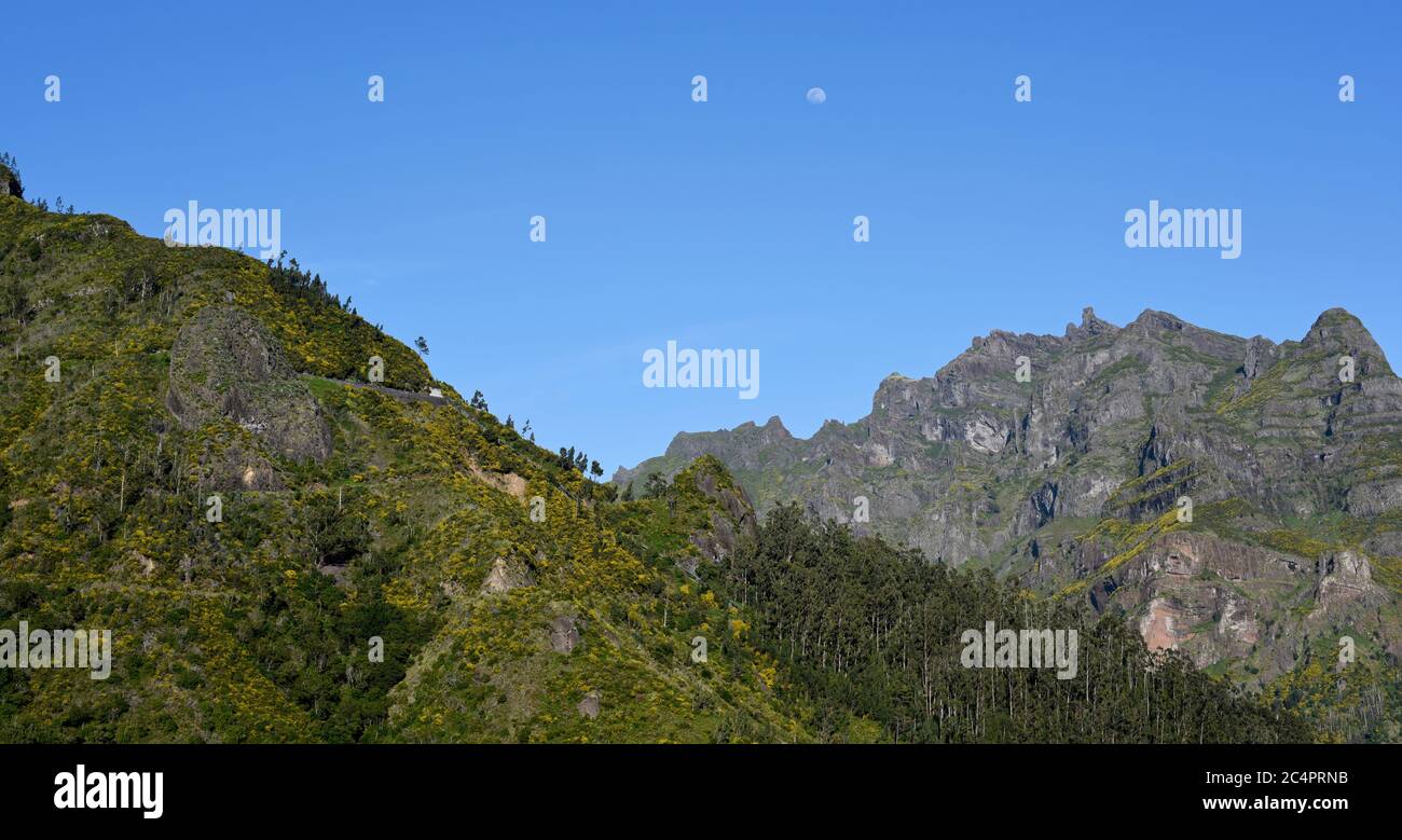 The Moon rising over the Pico Grande mountains fro Encumeada Hotel in ...
