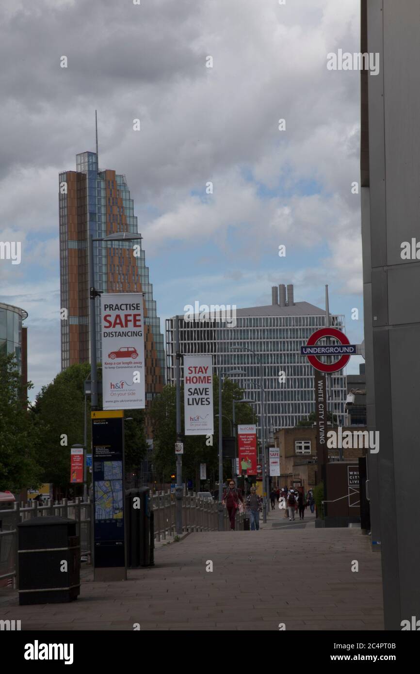 The redevelopment of Wood Lane, White City, London W12, UK Stock Photo ...