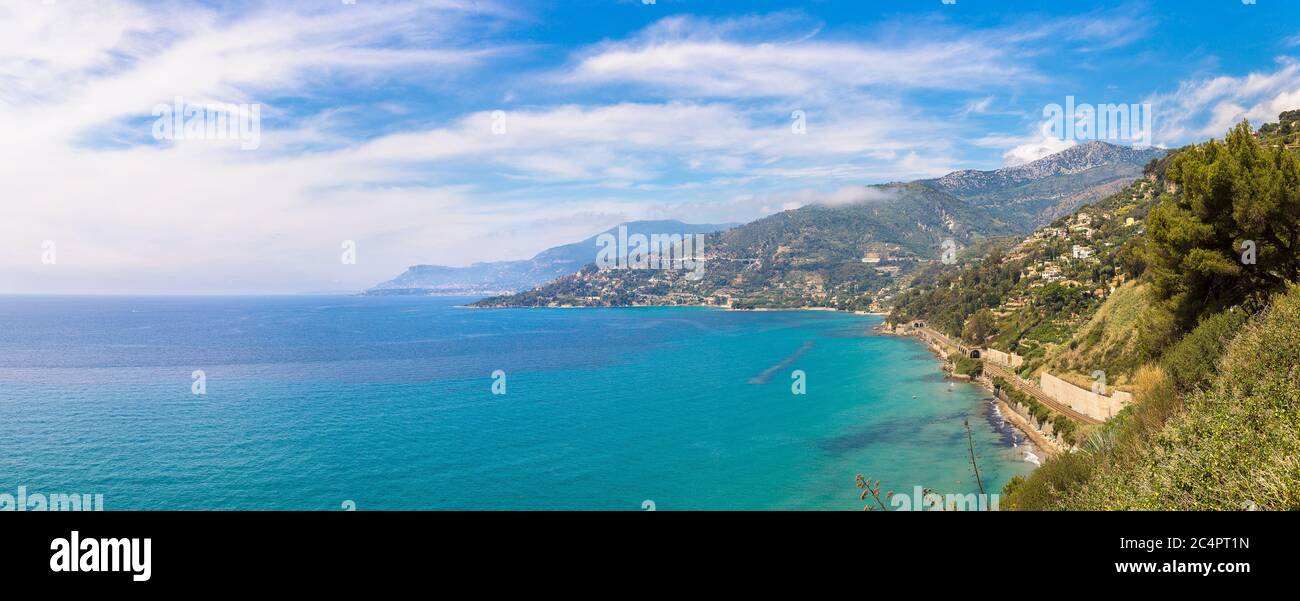 Azure coast in a beautiful summer day, Italy Stock Photo - Alamy