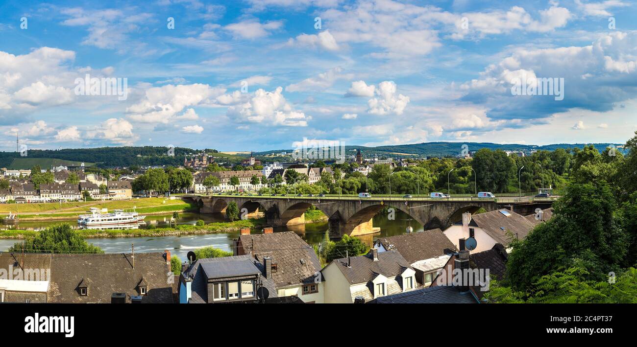 Panoramic aerial view of Trier in a beautiful summer day, Germany Stock ...