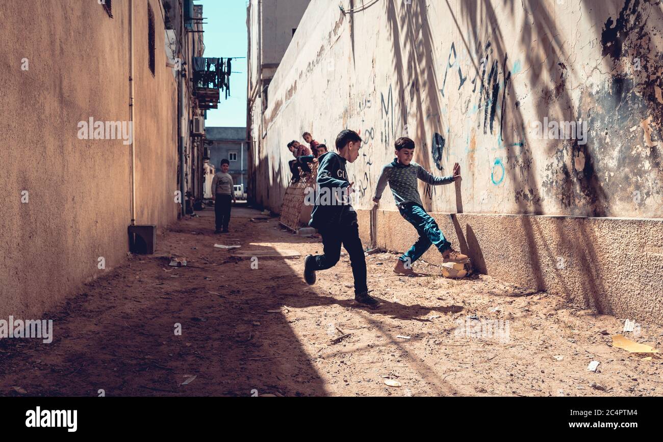 The streets of the Libyan capital, Tripoli, where the poverty has ...