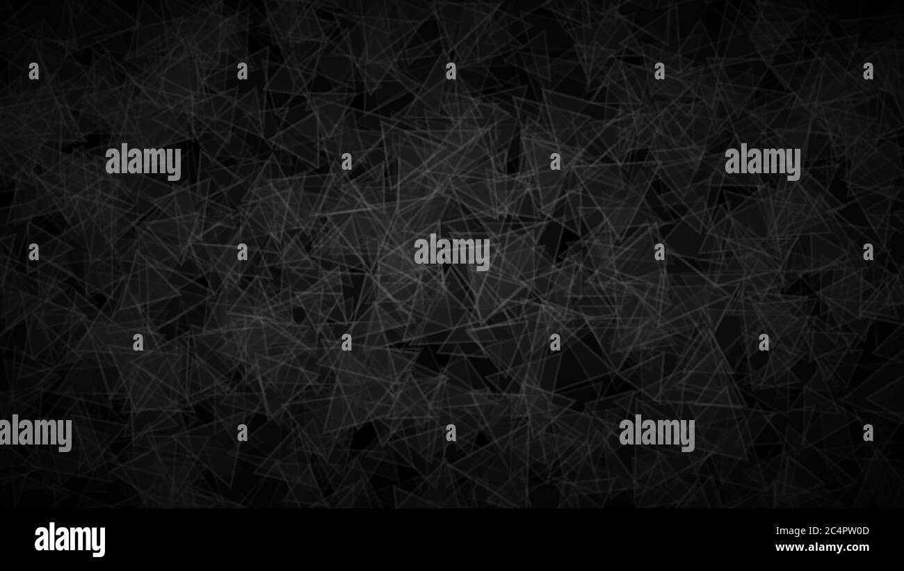Abstract dark background of translucent triangles with light outlines ...