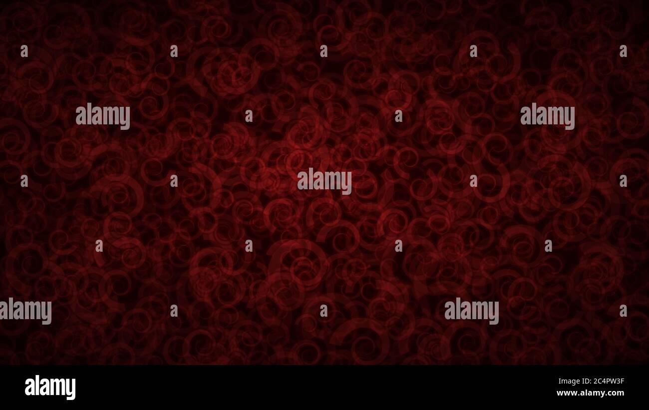 Abstract dark background of translucent spirals with light outlines ...