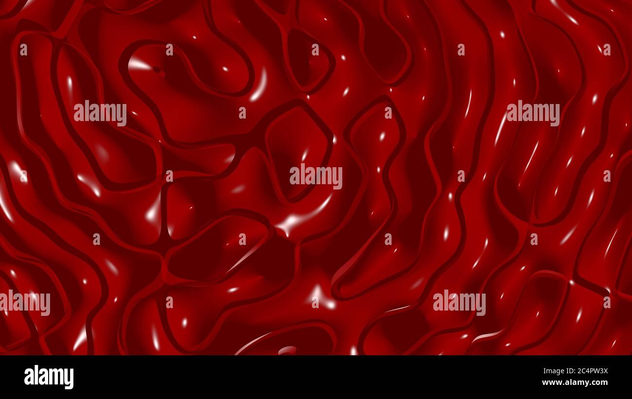 Uniform 3D abstract background of simple patterns of BLOOD RED color ...