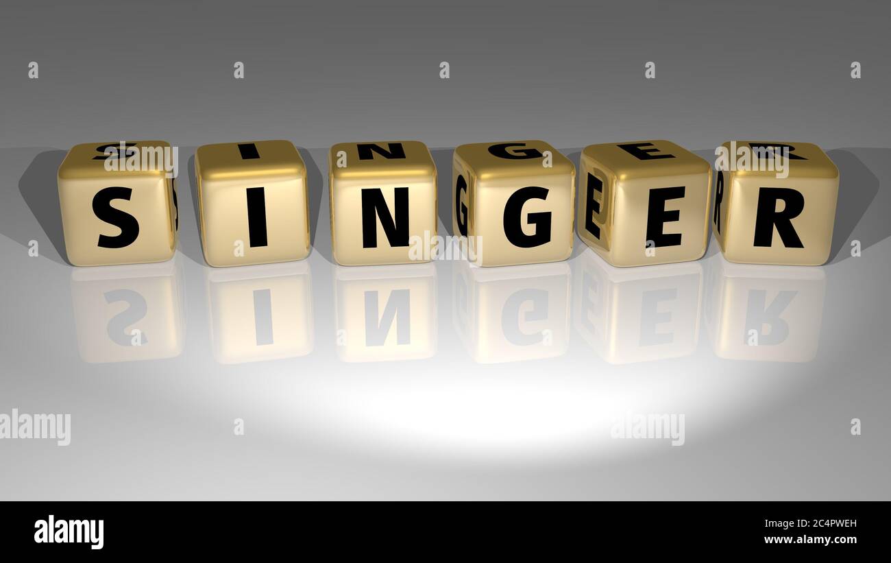SINGER made by golden dice letters and color crossing for the related ...