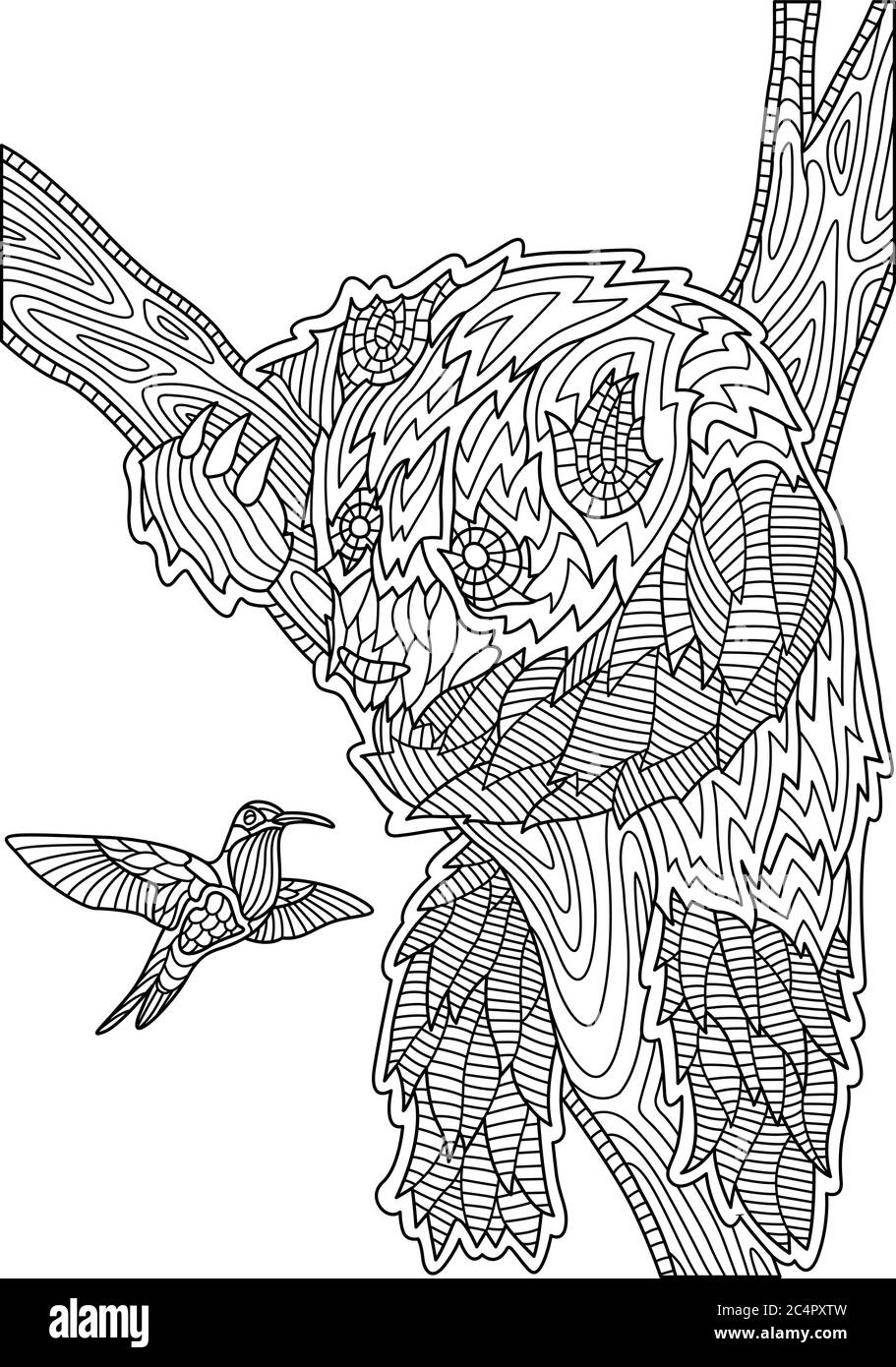 Little bird on tree Black and White Stock Photos & Images - Alamy