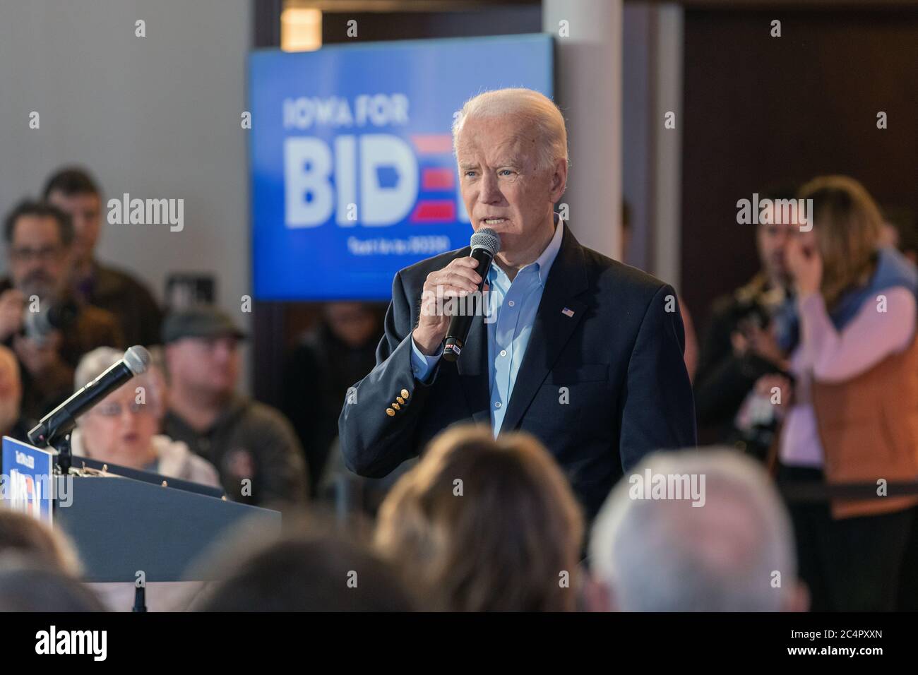 Former Vice President Joe Biden holding a presidential campaign rally ...