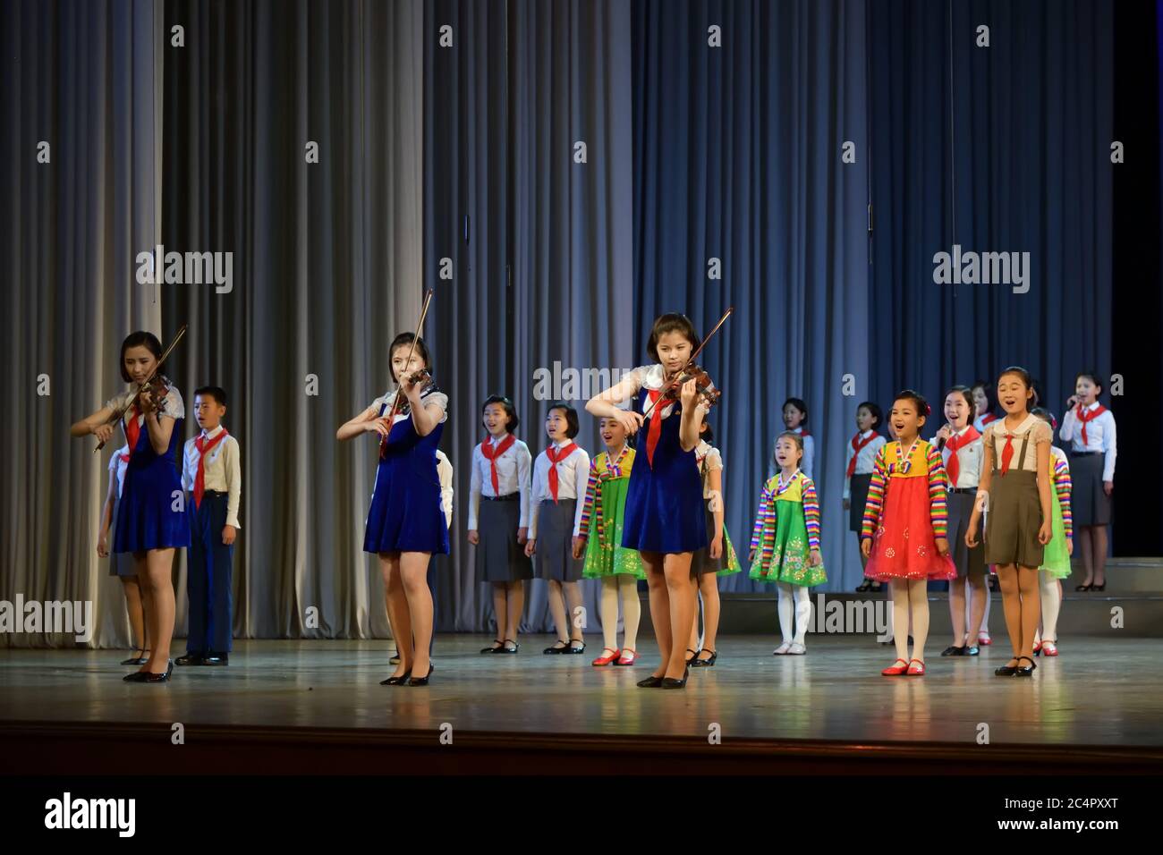 Pyongyang, North Korea - May 2, 2019: Children's gala concert in the ...