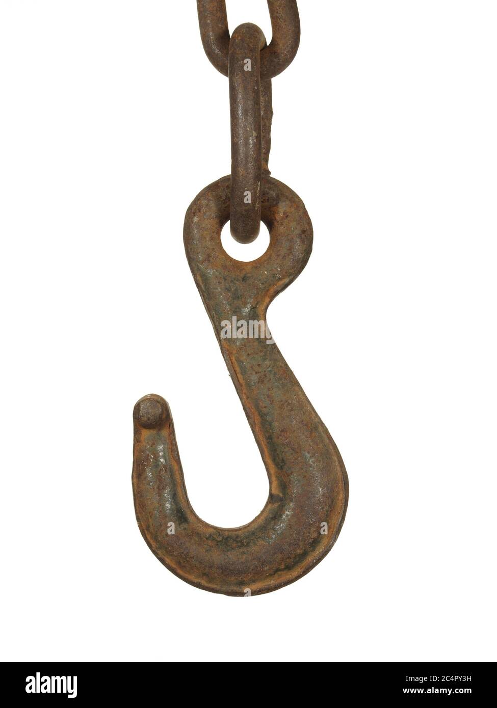Old rusty steel hook isolated on a white background Stock Photo - Alamy