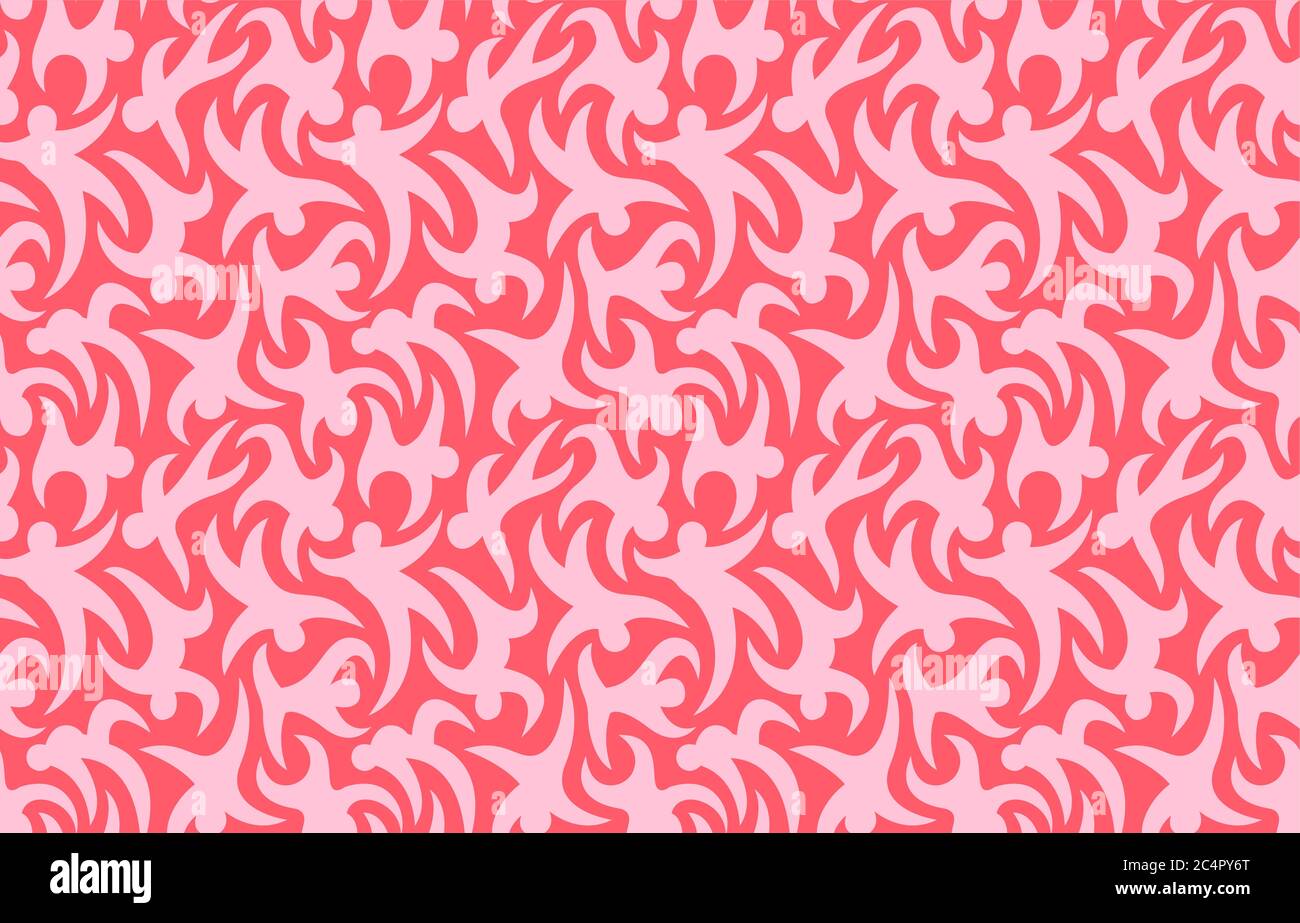 Beautiful pink seamless pattern with stylized silhouettes of dancing ...