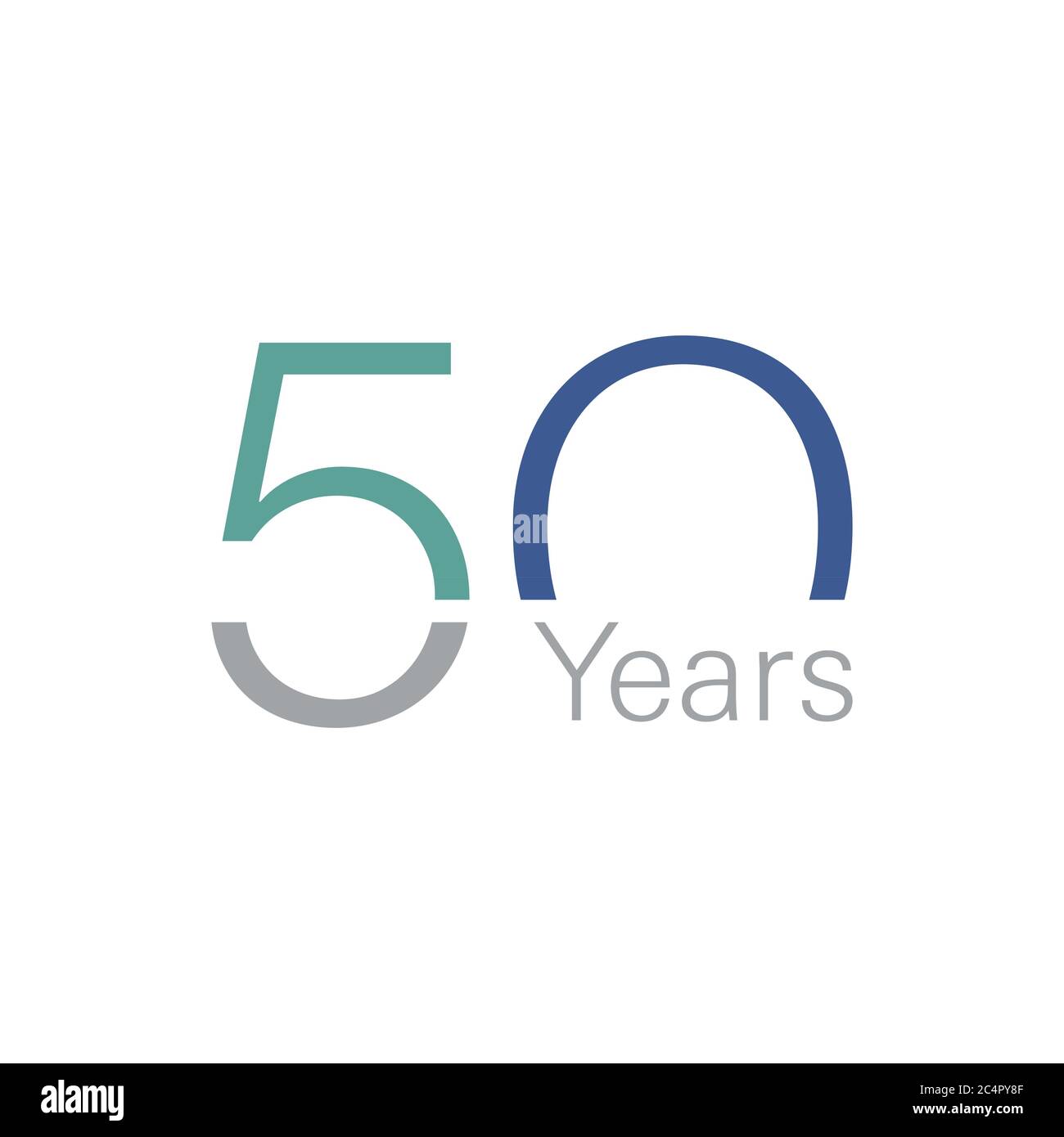 50 th anniversary numbers. 50 years old logotype. Simple congrats ...