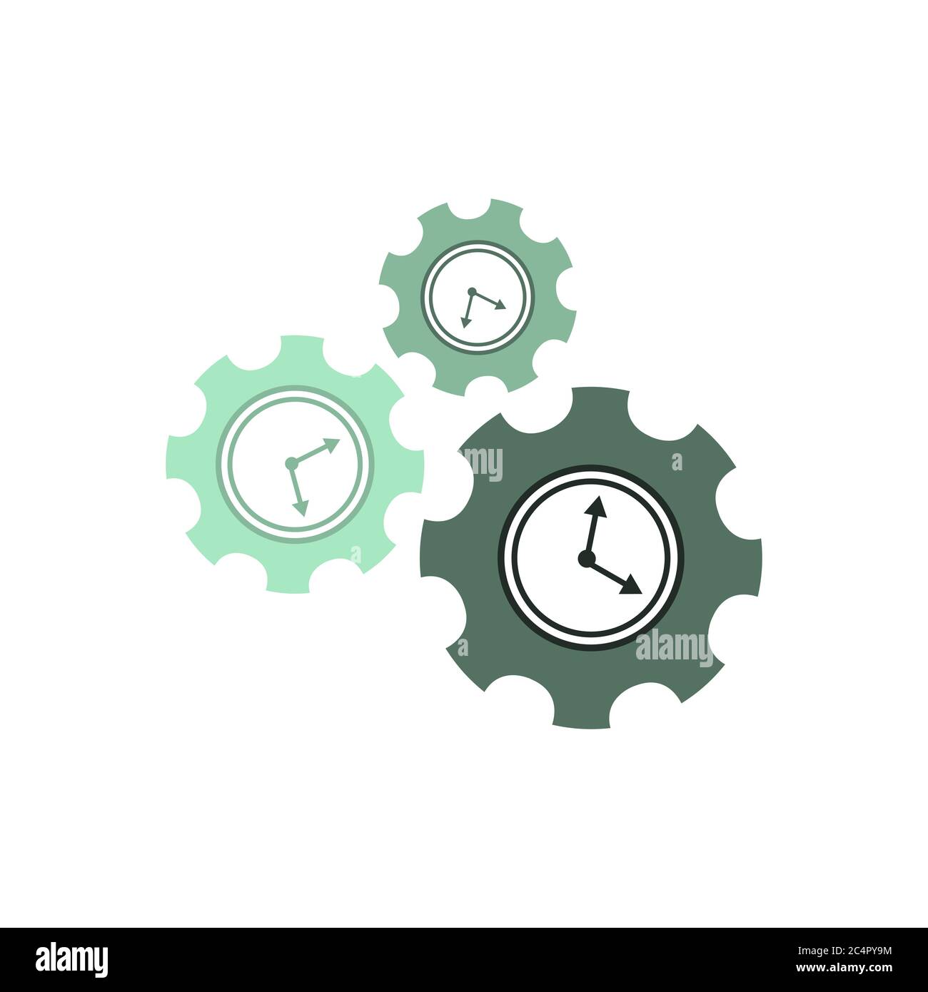 Clock gear flat icon. Stock vector illustration isolated on white ...