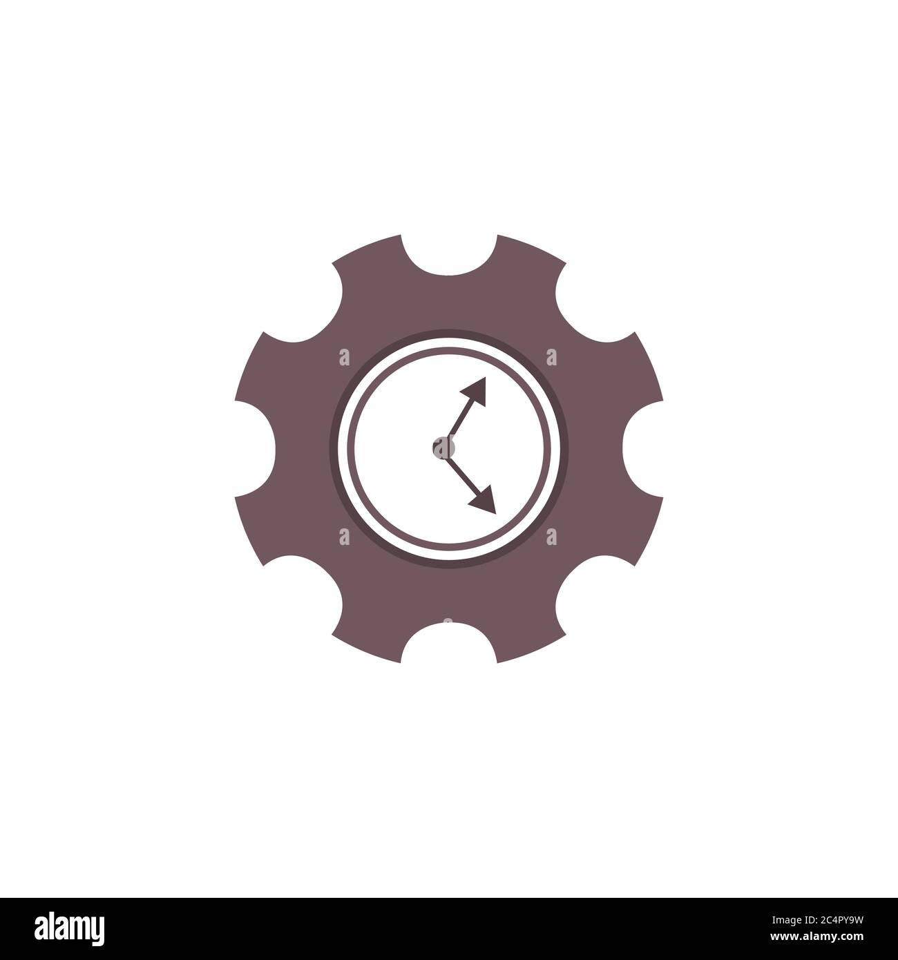 Clock gear flat icon. Stock vector illustration isolated on white ...