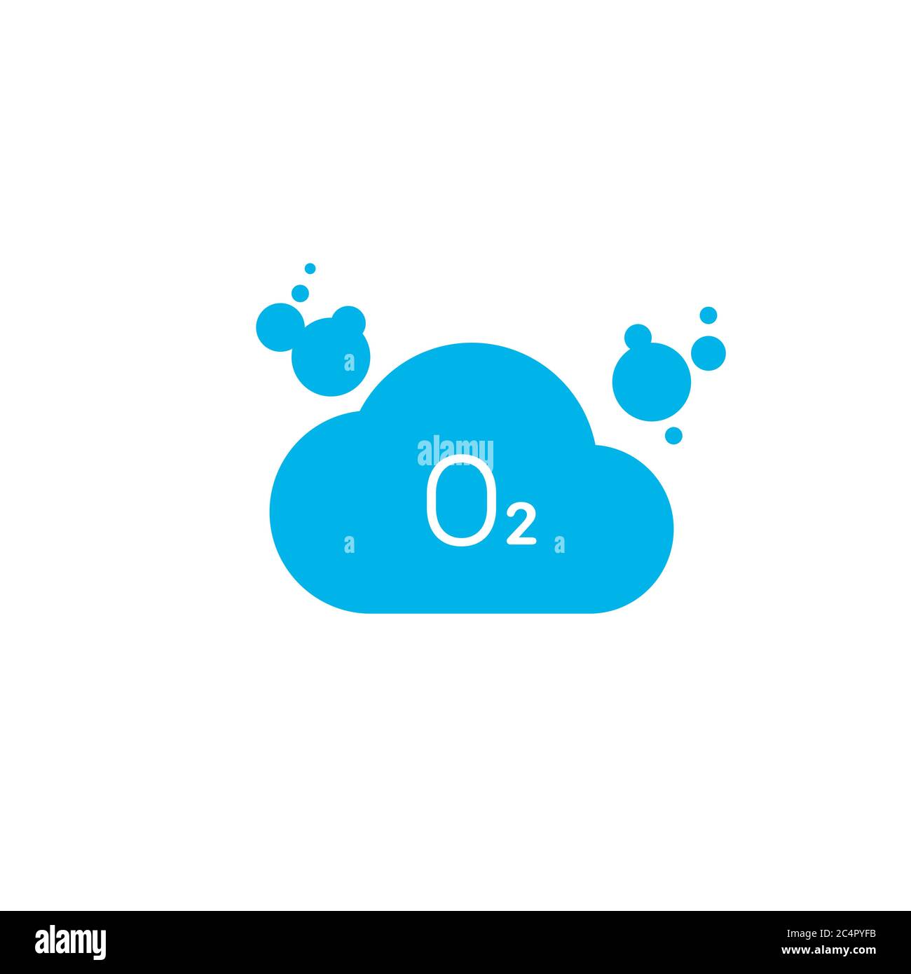 O2 symbol in a cloud. Stock vector illustration isolated on white ...