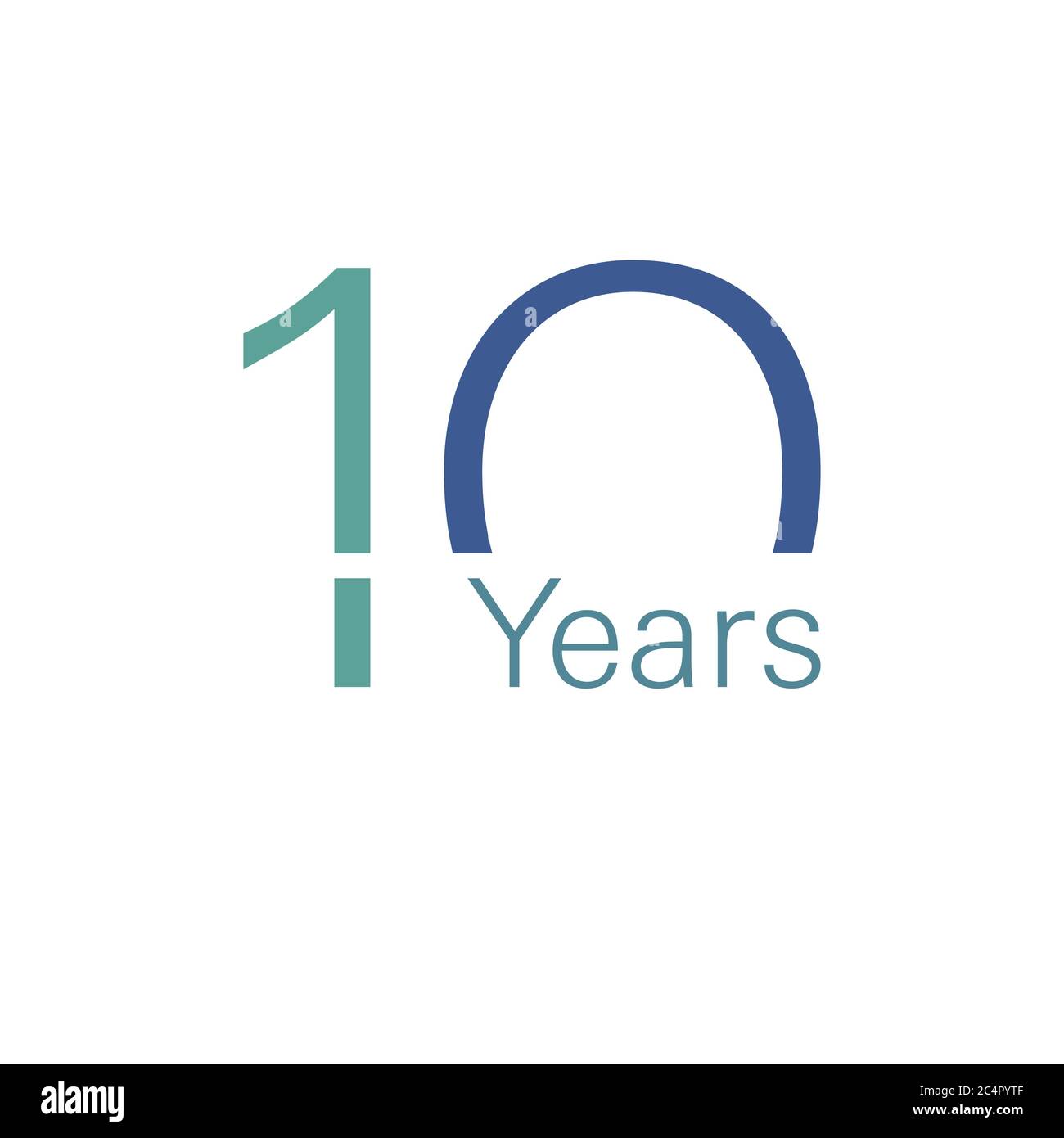 10th anniversary numbers. 10 years old logotype. Simple congrats ...