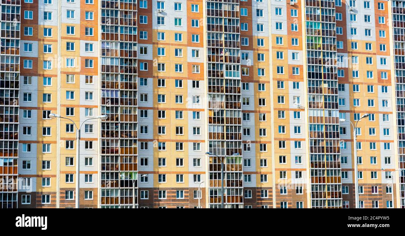 Modern apartment building in Russia. Background, texture Stock Photo ...