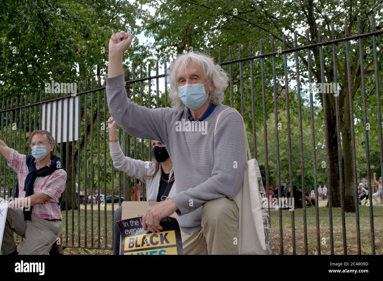 A peaceful protest was held at Christ Church in Chiswick, London W4 to ...