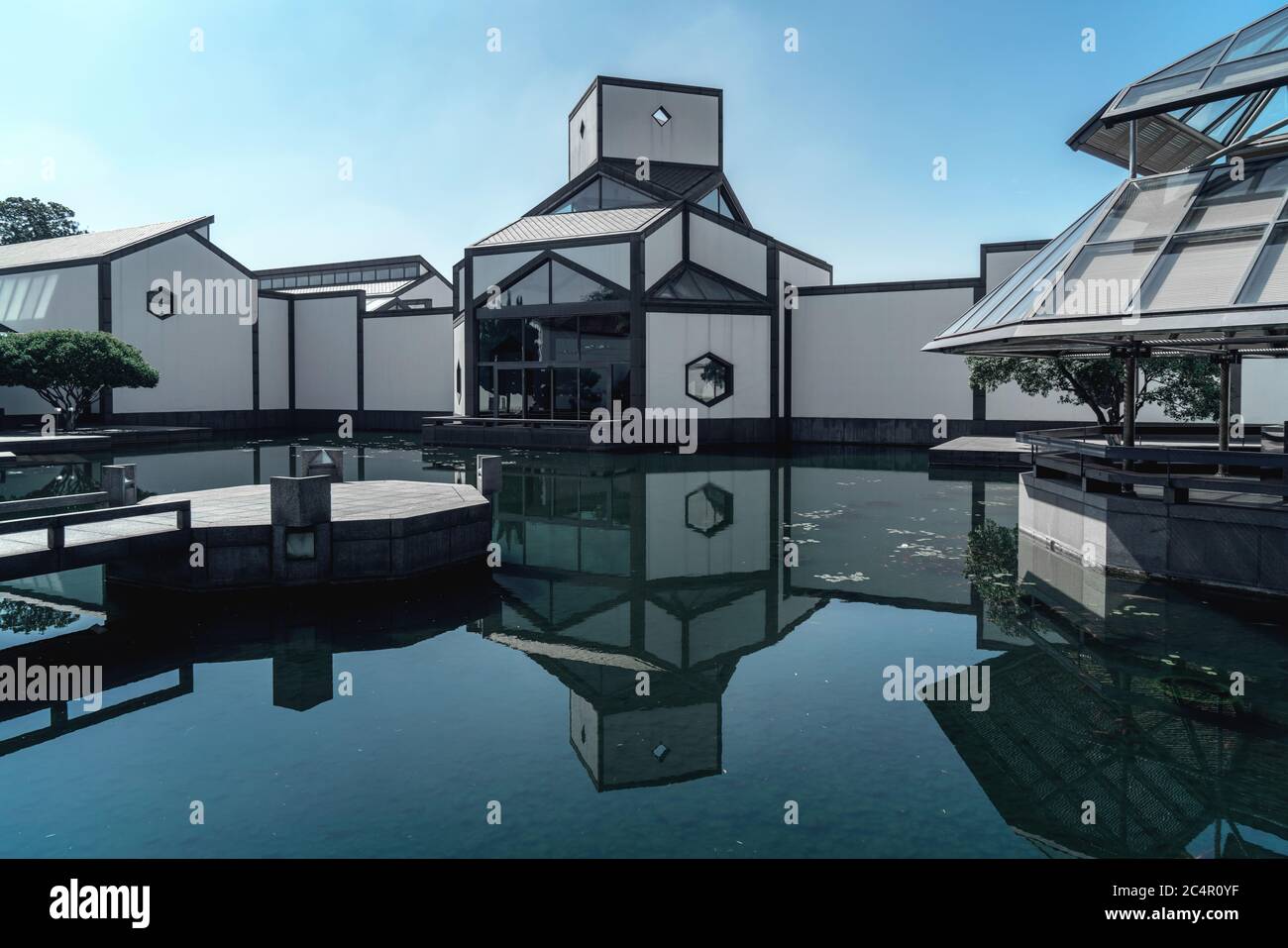 View of architecture in Suzhou Museum. Shot in suzhou, China Stock ...