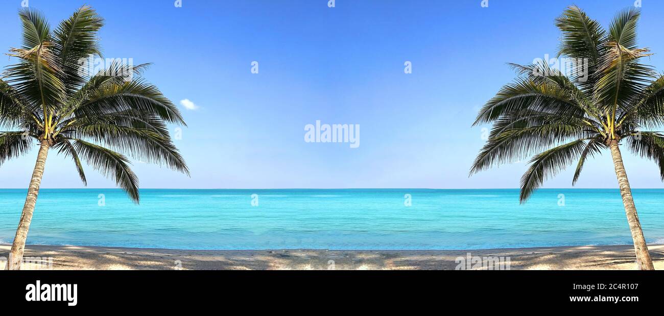 photo of a beach with a palm tree on the sea in Thailand Stock Photo ...