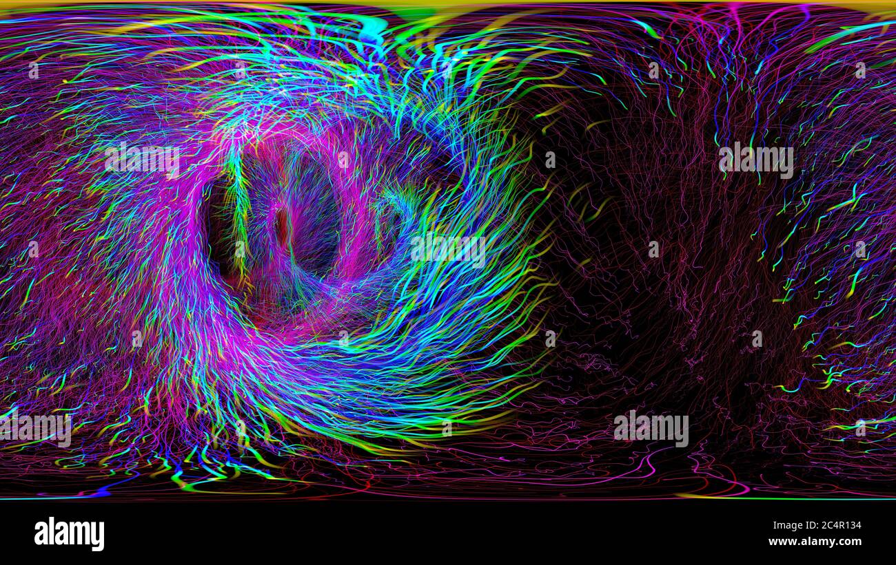 Equirectangular environment map of a colorful glowing particles. 360 ...
