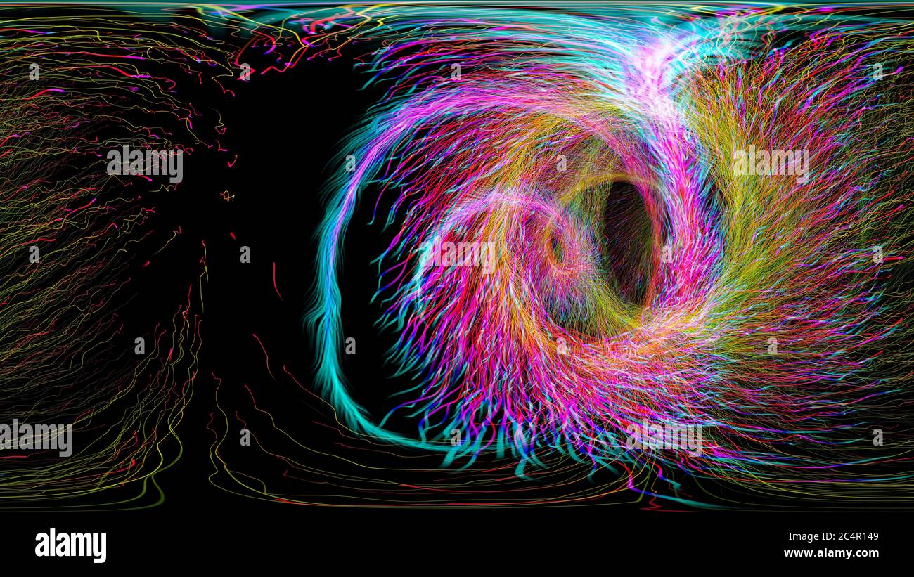Equirectangular environment map of a colorful glowing particles. 360 ...