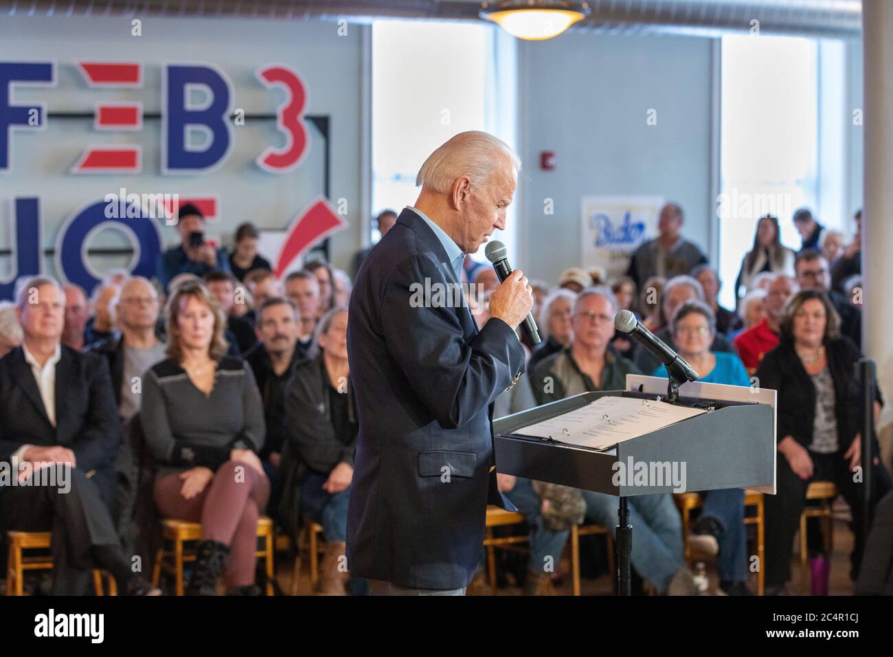 Former Vice President Joe Biden holding a presidential campaign rally ...