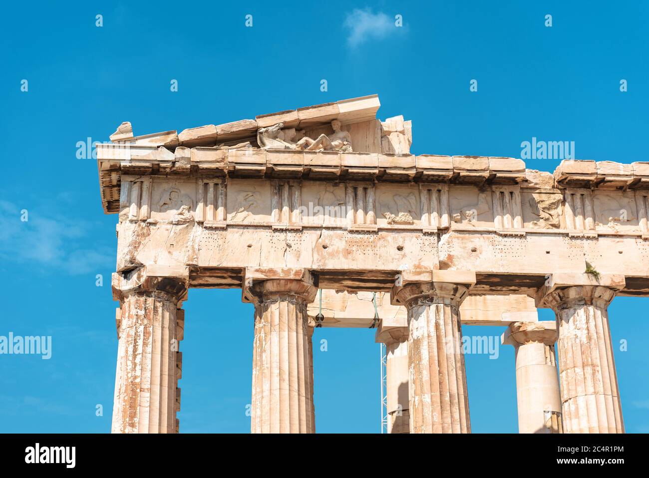 Parthenon temple closeup, Athens, Greece. It is a top landmark of ...