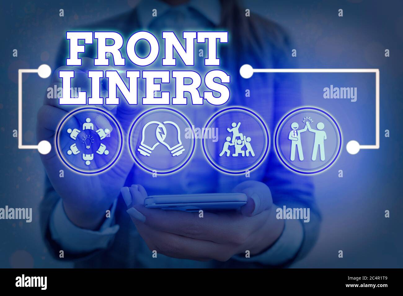 Handwriting text Frontliners. Conceptual photo most important or ...