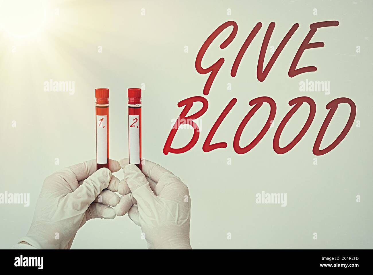 Text sign showing Give Blood. Business photo text an individual ...