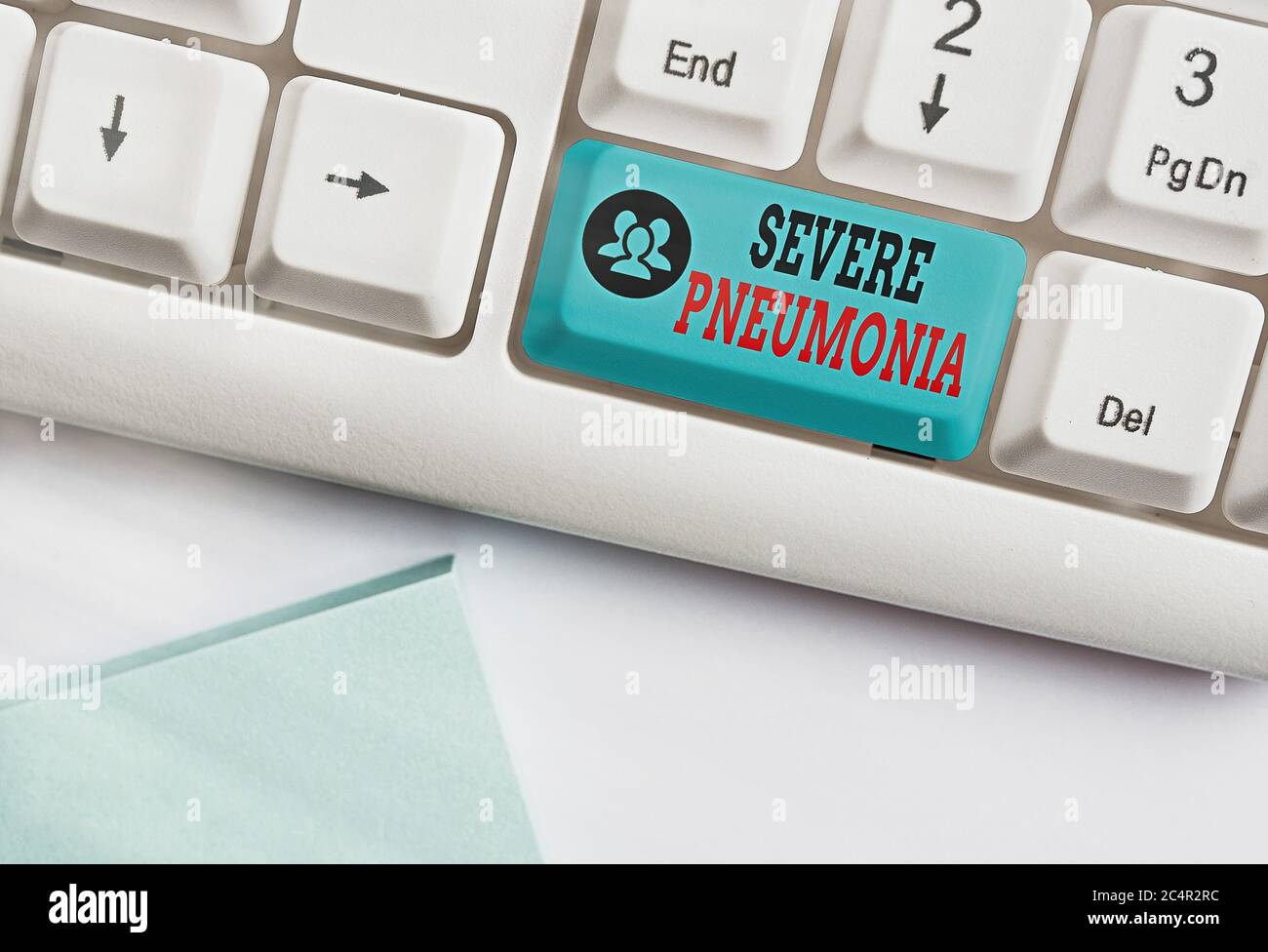 Handwriting text writing Severe Pneumonia. Conceptual photo acute ...