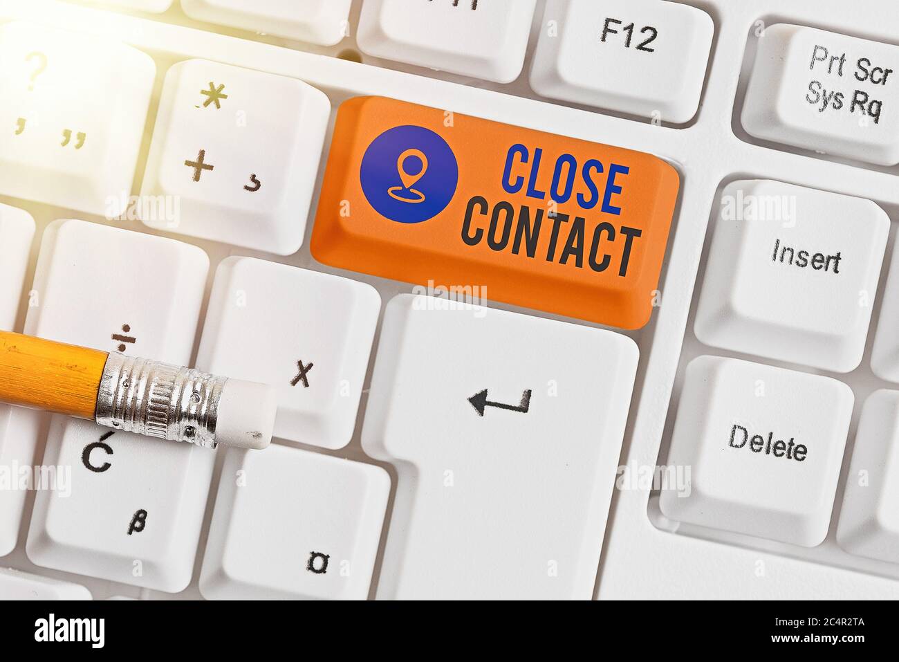 Writing note showing Close Contact. Business concept for having a ...