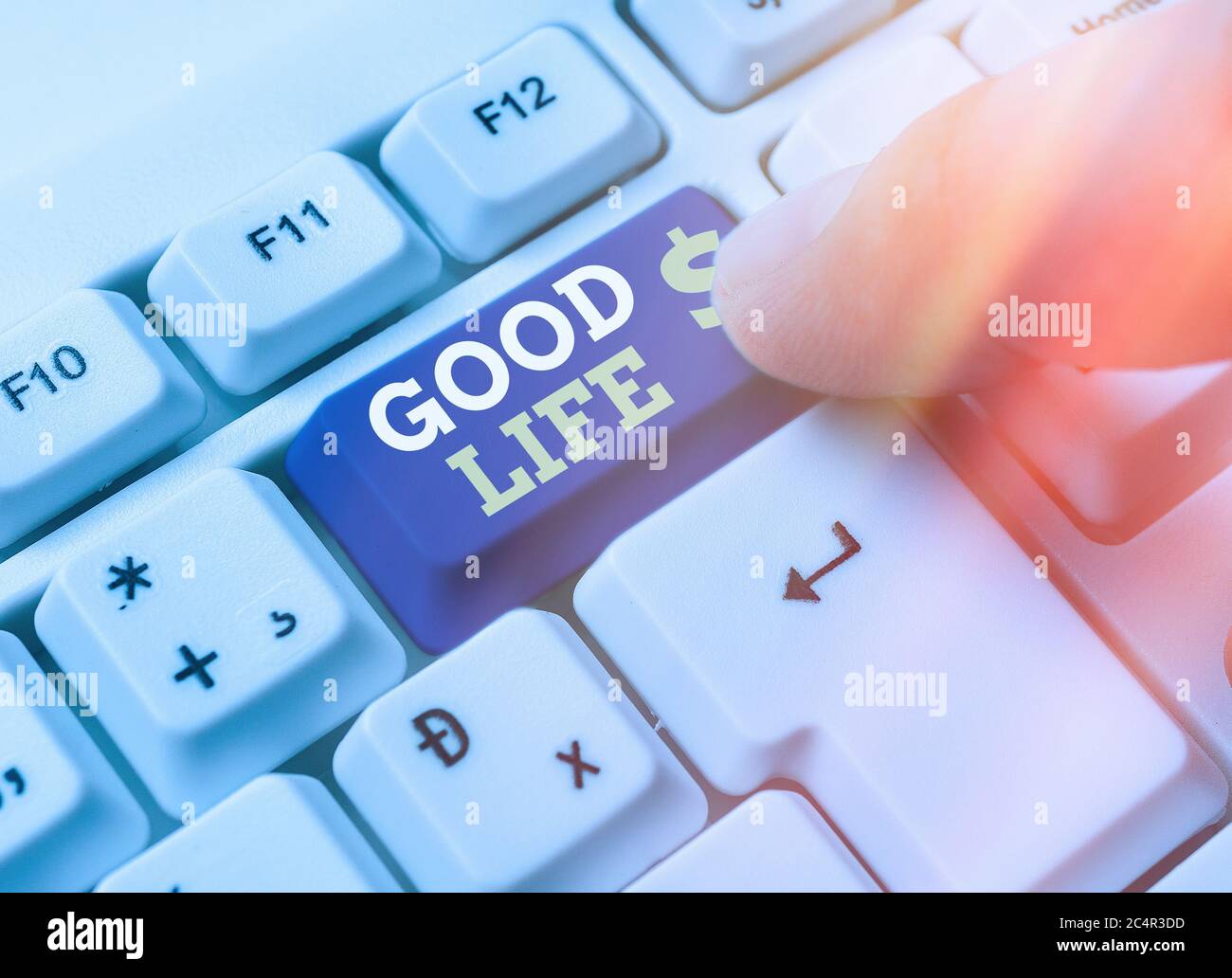 Writing note showing Good Life. Business concept for living in comfort ...