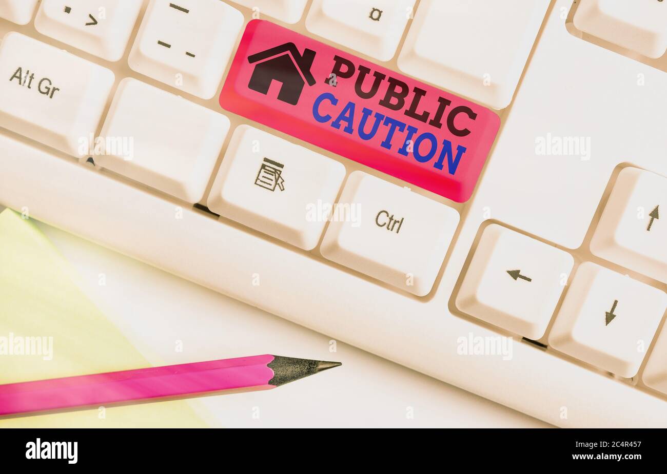Writing note showing Public Caution. Business concept for formal ...