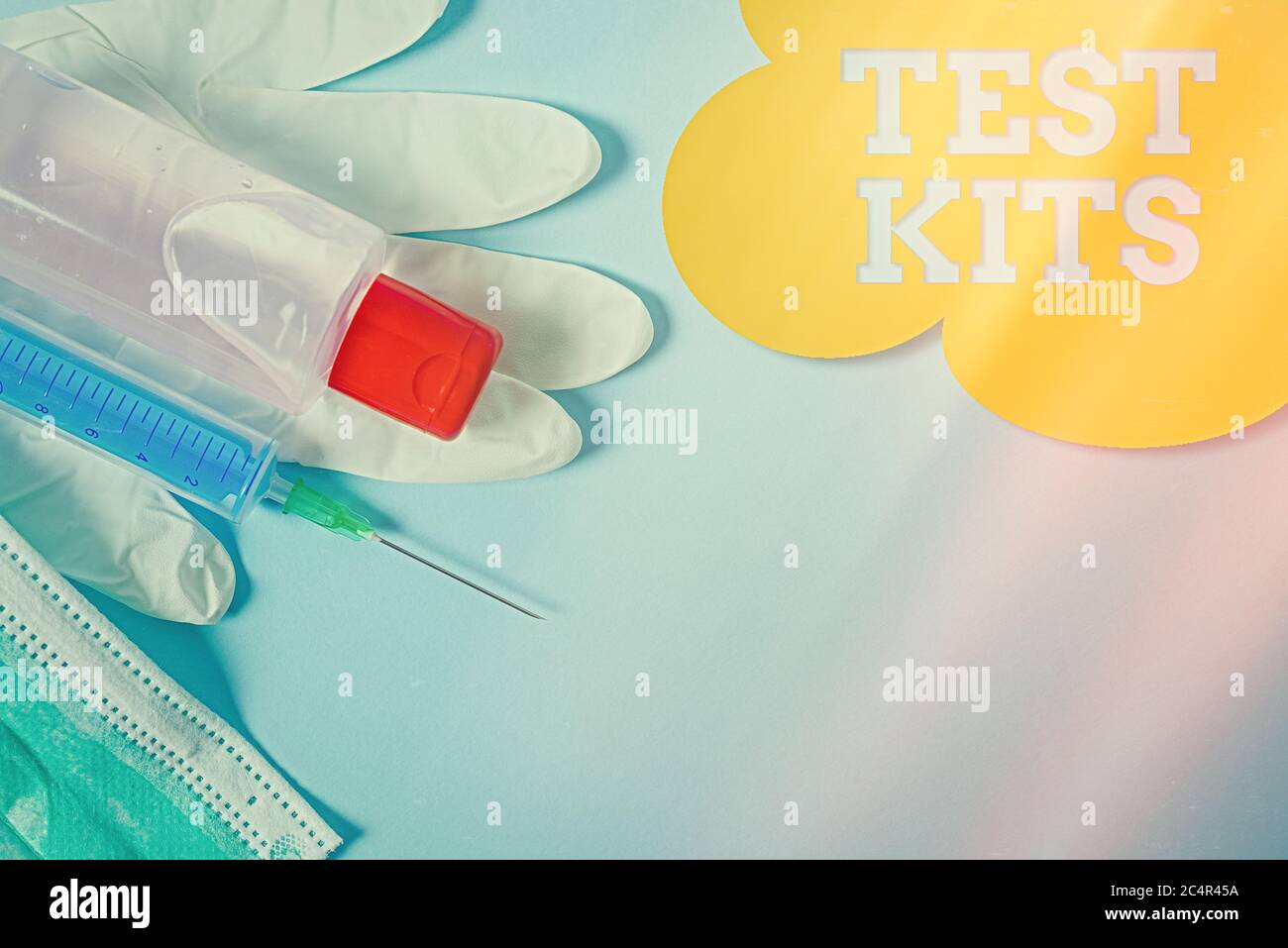 Handwriting text Test Kits. Conceptual photo tools used to detect the ...