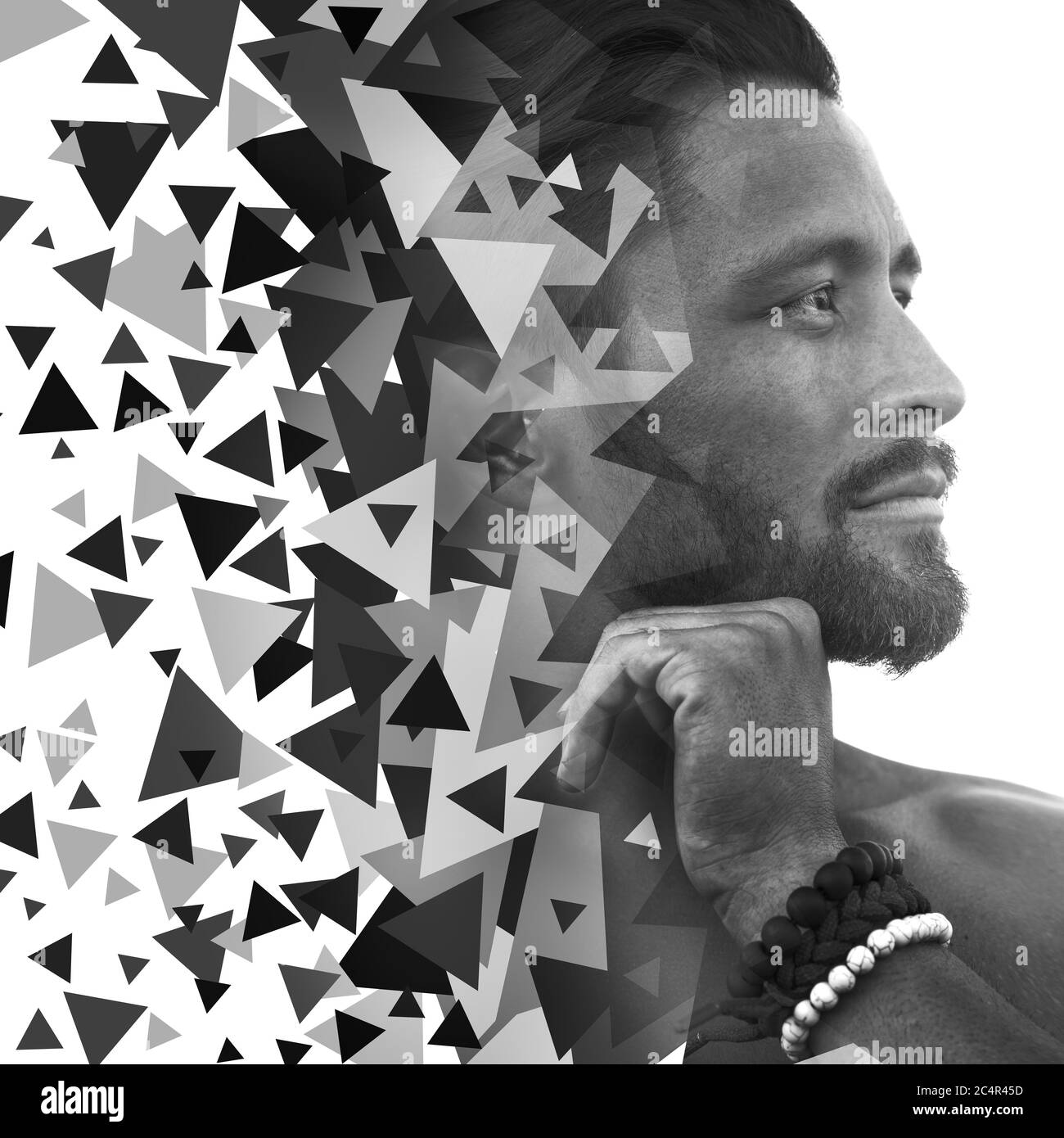 Portrait combined with a digital illustration Stock Photo - Alamy