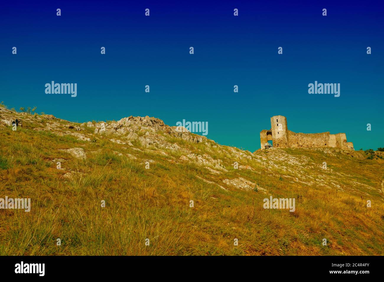 brick and stone fortress positioned on a high hill Stock Photo - Alamy