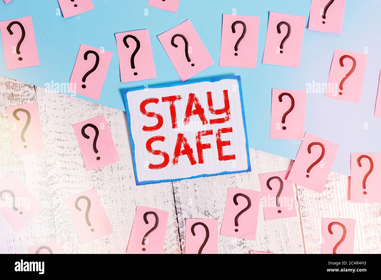 Writing note showing Stay Safe. Business concept for secure from threat ...