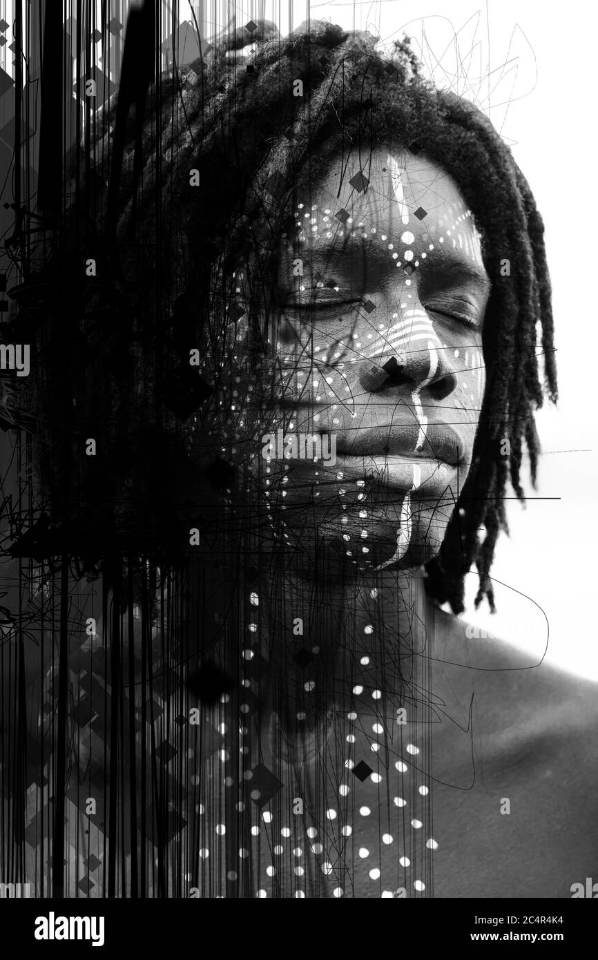 Face sad dreadlocks Black and White Stock Photos & Images - Alamy