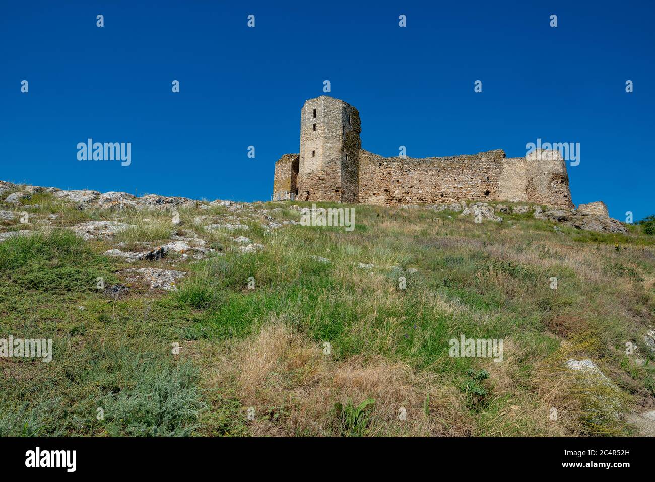 brick and stone fortress positioned on a high hill Stock Photo - Alamy