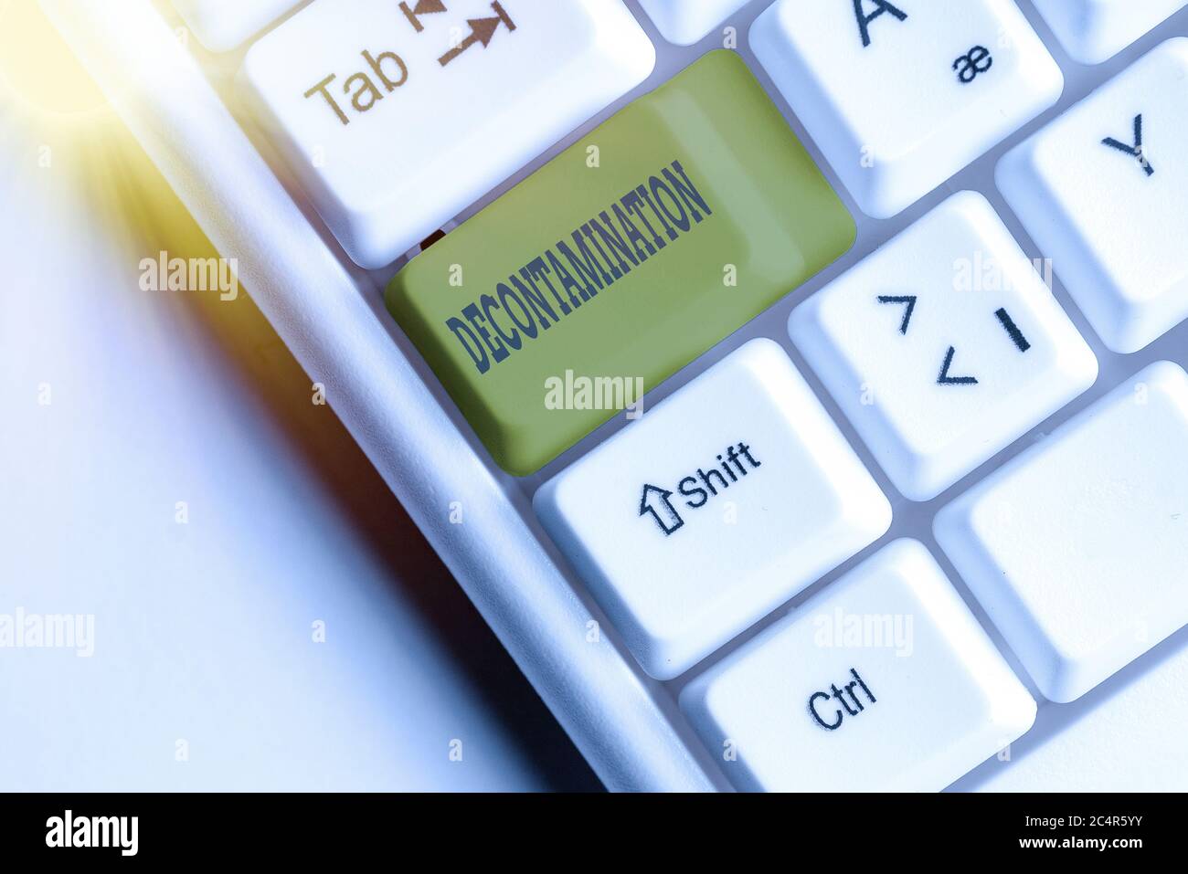 Text sign showing Decontamination. Business photo showcasing ...