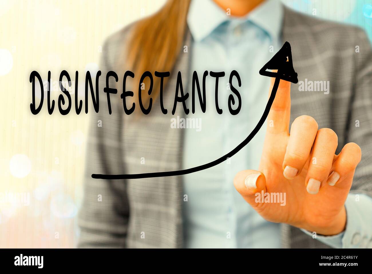 Conceptual hand writing showing Disinfectants. Concept meaning chemical ...