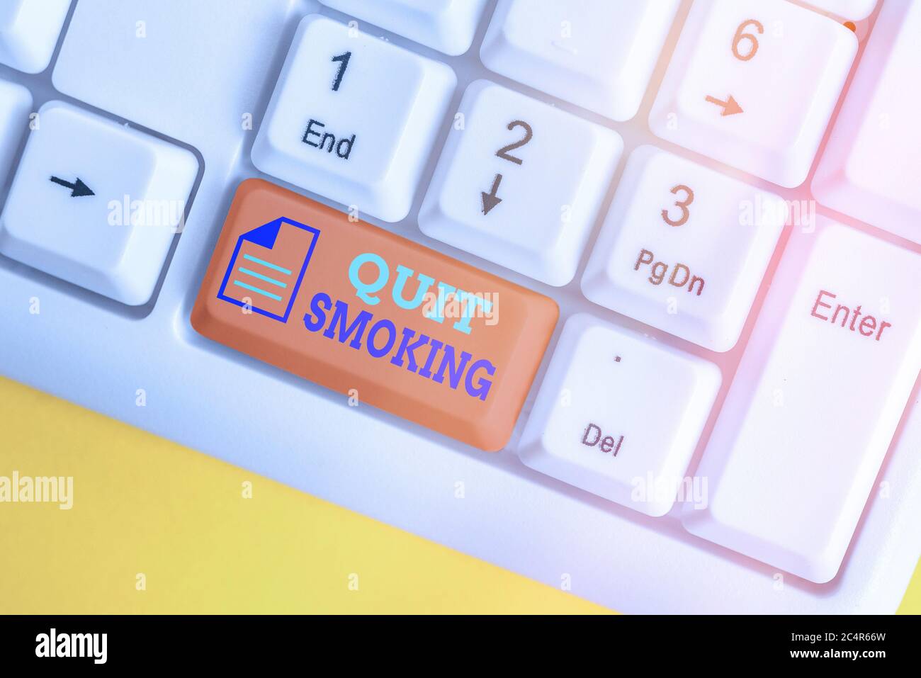 Writing note showing Quit Smoking. Business concept for the process of ...