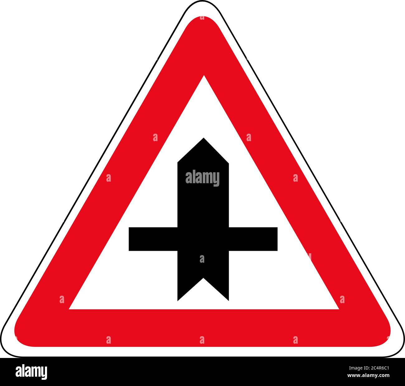 illustration of triangular isolated sign for priority road Stock Vector ...