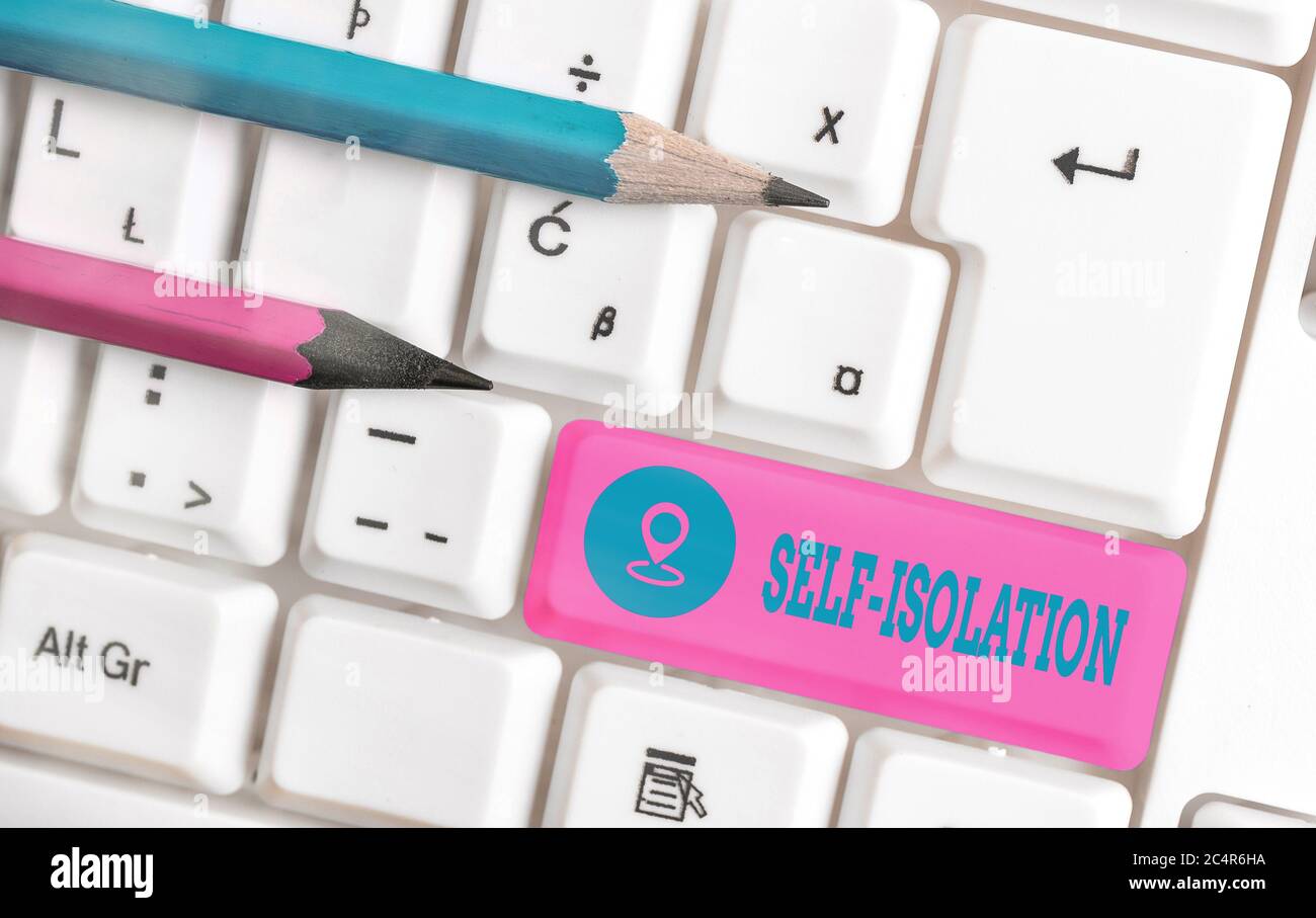 Writing note showing Self Isolation. Business concept for promoting ...