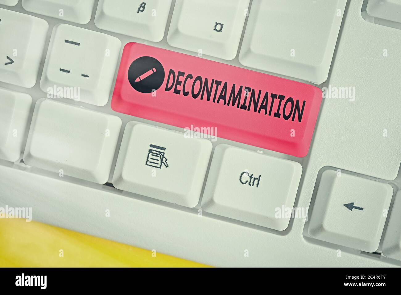 Writing Note Showing Decontamination Business Concept For Neutralizing Every Presence Of