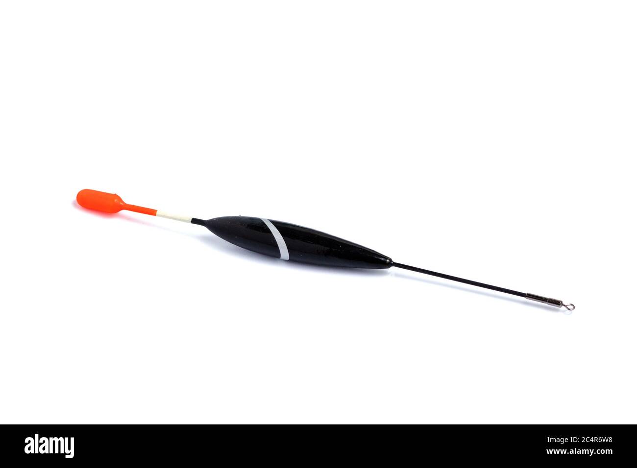 Fishing float with a long keel, for fishing rods on a white background ...