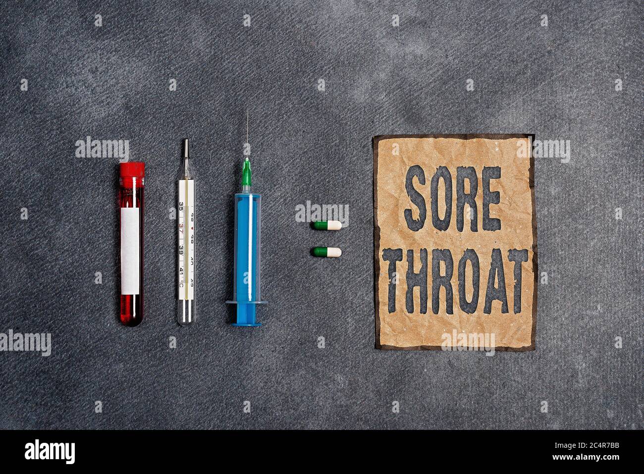 Writing note showing Sore Throat. Business concept for Inflammation ot ...