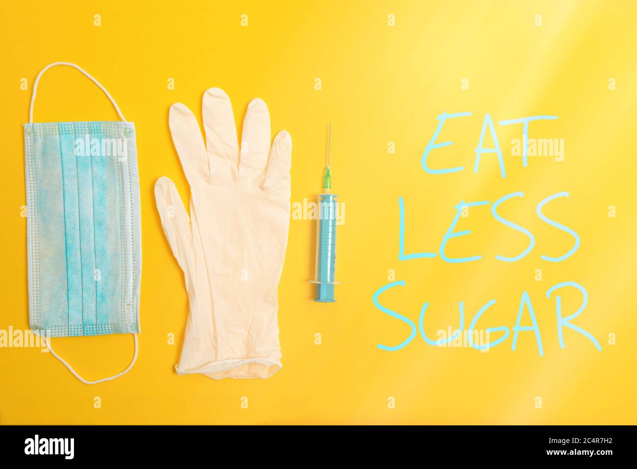 Text sign showing Eat Less Sugar. Business photo text reducing sugar ...