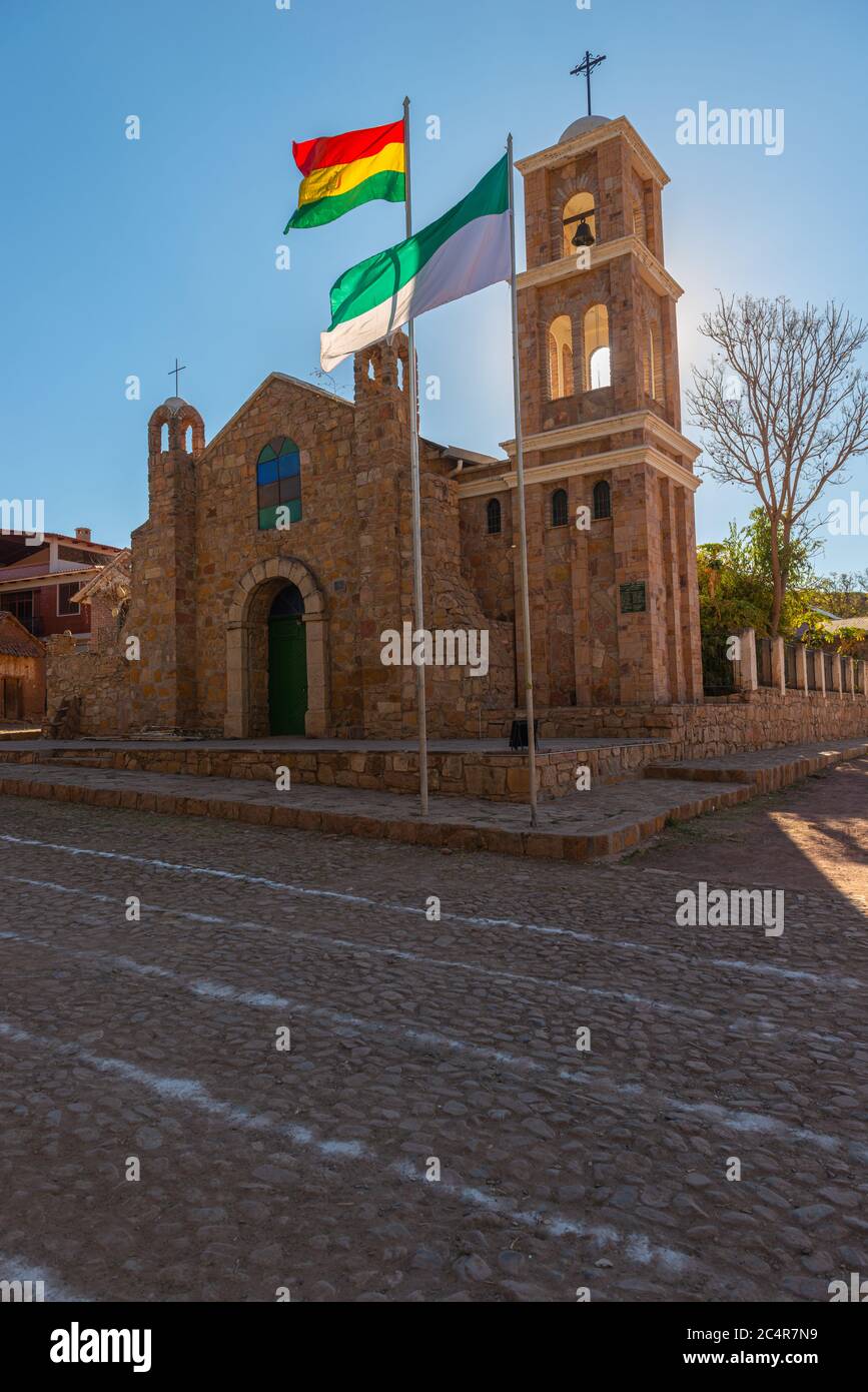 Torotoro Chuch in the evening sun, Parque Nacional Torotoro, National ...